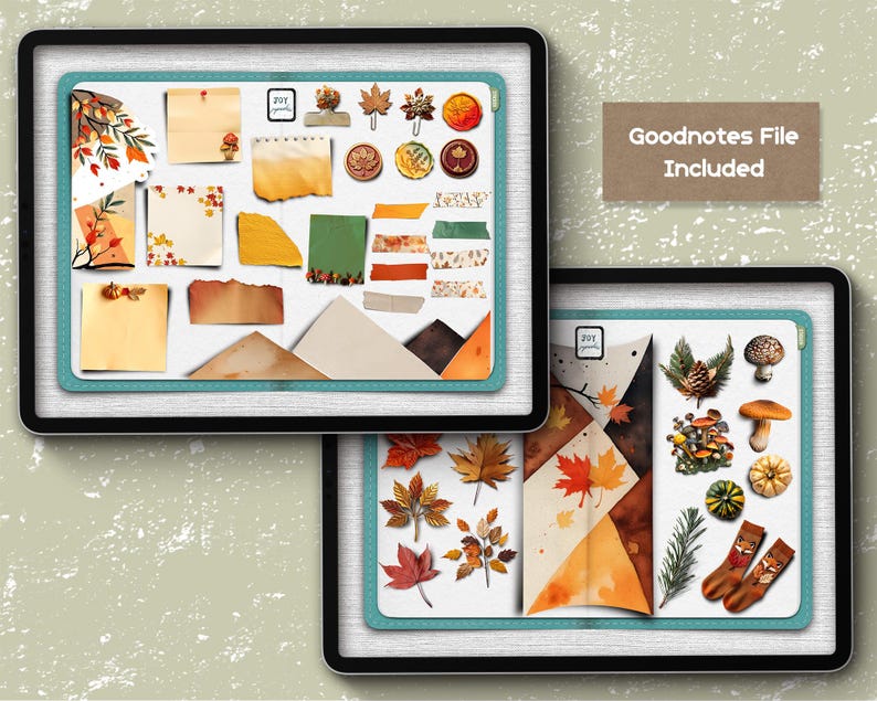 Realistic Autumn Digital Stickers Goodnotes, PNG Stickers Journal ...