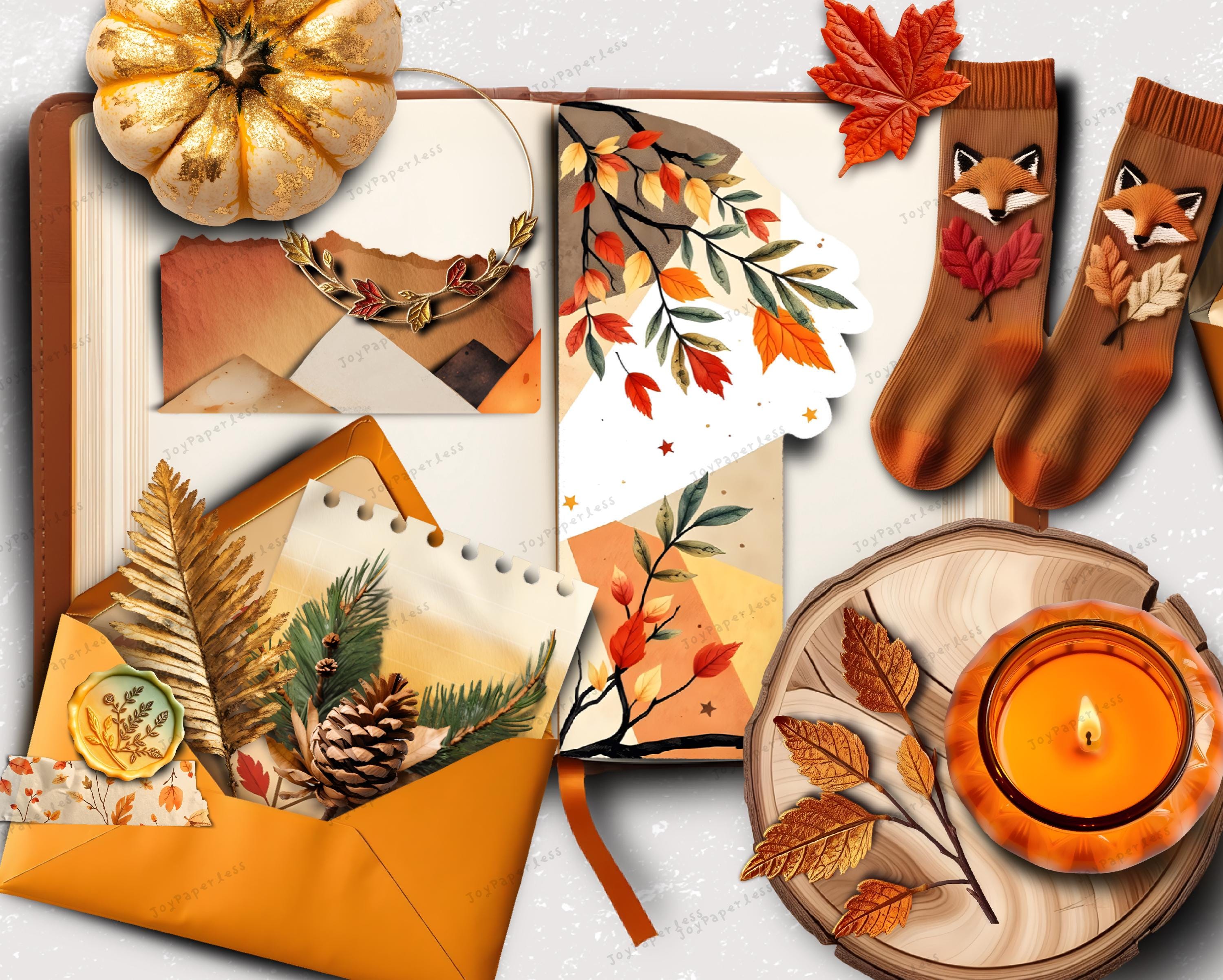 Realistic Autumn Digital Stickers Goodnotes, PNG Stickers Journal ...