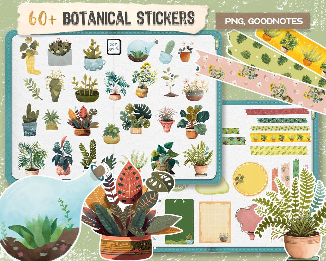 Digital Stickers Botanical Goodnotes Sticker House Plants Onenote ...