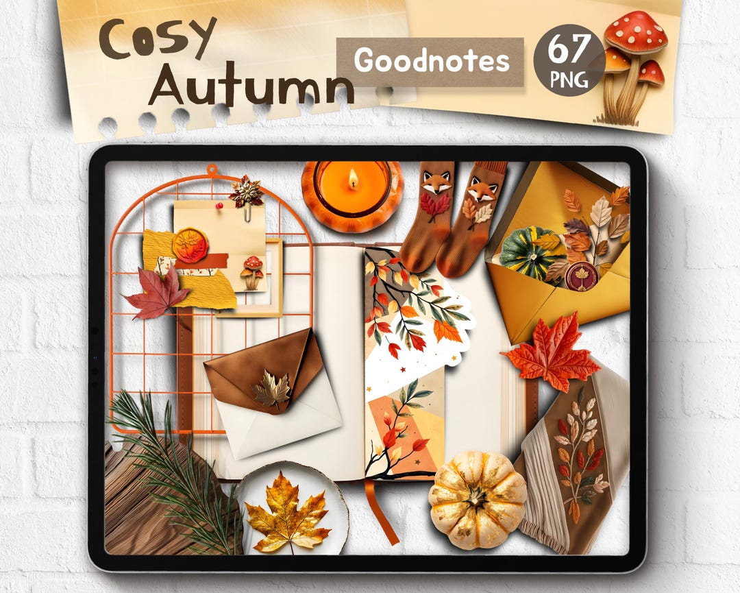 Autumn Digital Stickers: Realistic Goodnotes, PNG Stickers Journal - Etsy