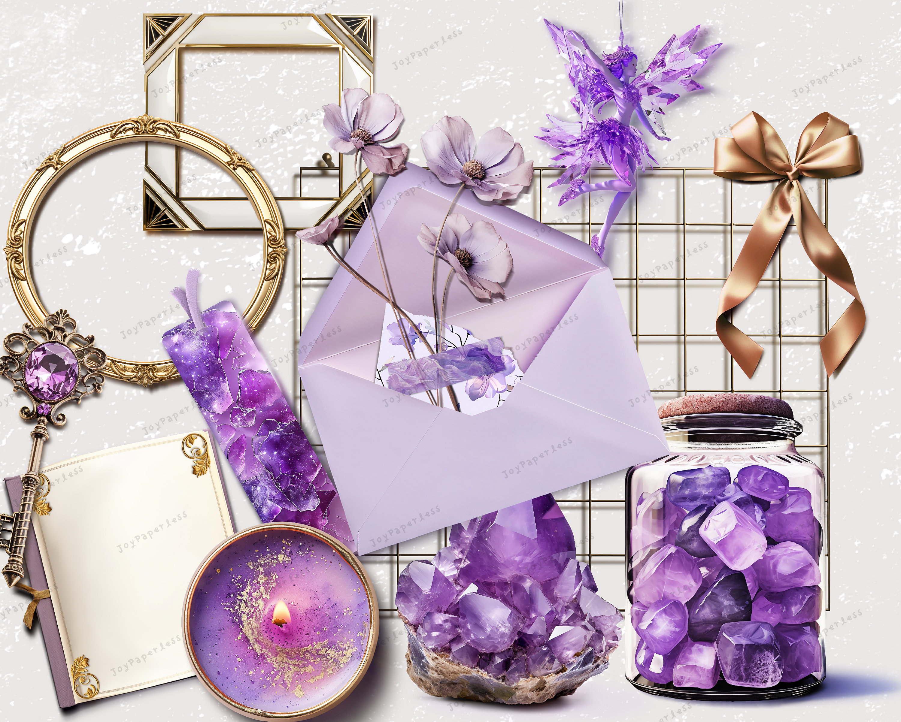 Witchy Realistic Digital Sticker Amethyst Sticker Magical Fairytale ...