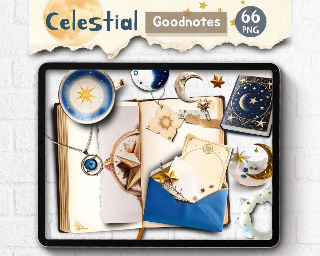 Celestial Realistic Digital Sticker Moon Sticker Goodnotes Astrology ...