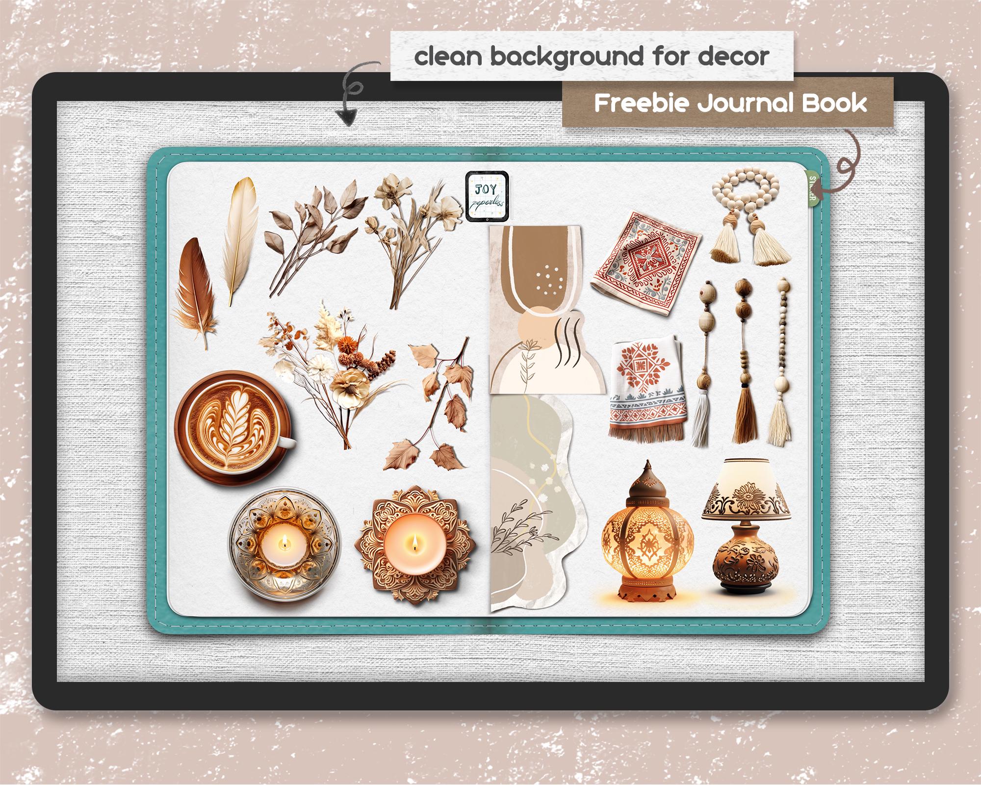 Boho Realistic Digital Sticker Aesthetic Bohemian Graphic Commercial ...