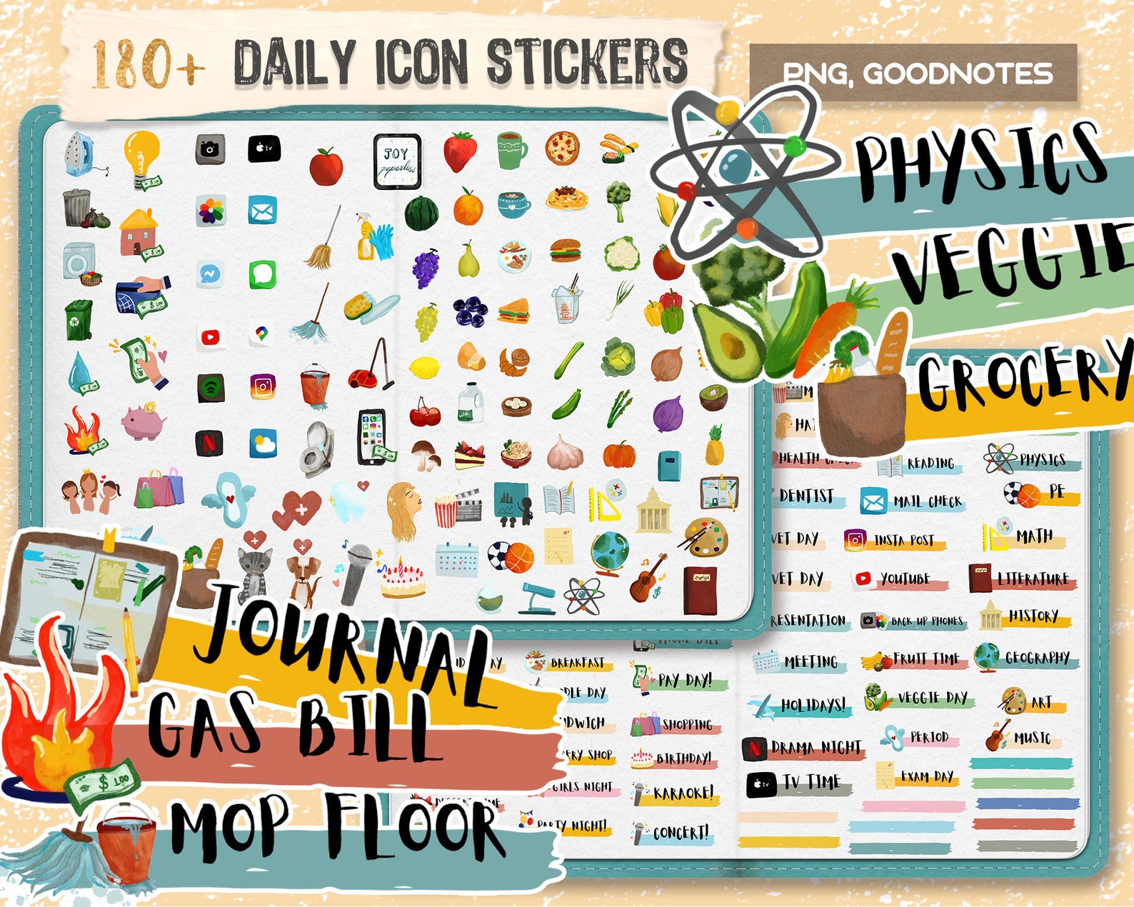 Digital Stickers Daily Goodnotes Sticker Icon Onenote Sticker Digital ...