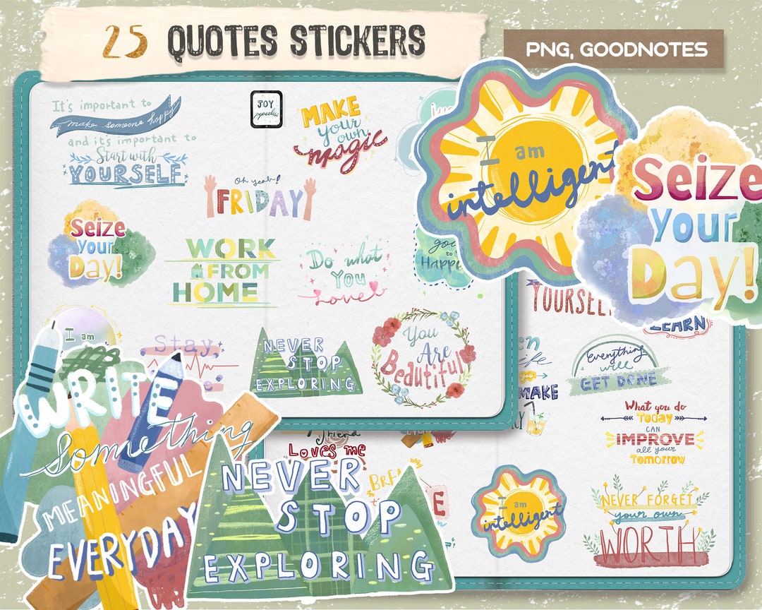 Digital Stickers Quotes Goodnotes Sticker Self Care Journal Onenote ...