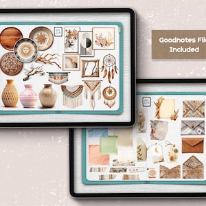 Boho Realistic Digital Sticker Aesthetic Bohemian Graphic Commercial ...