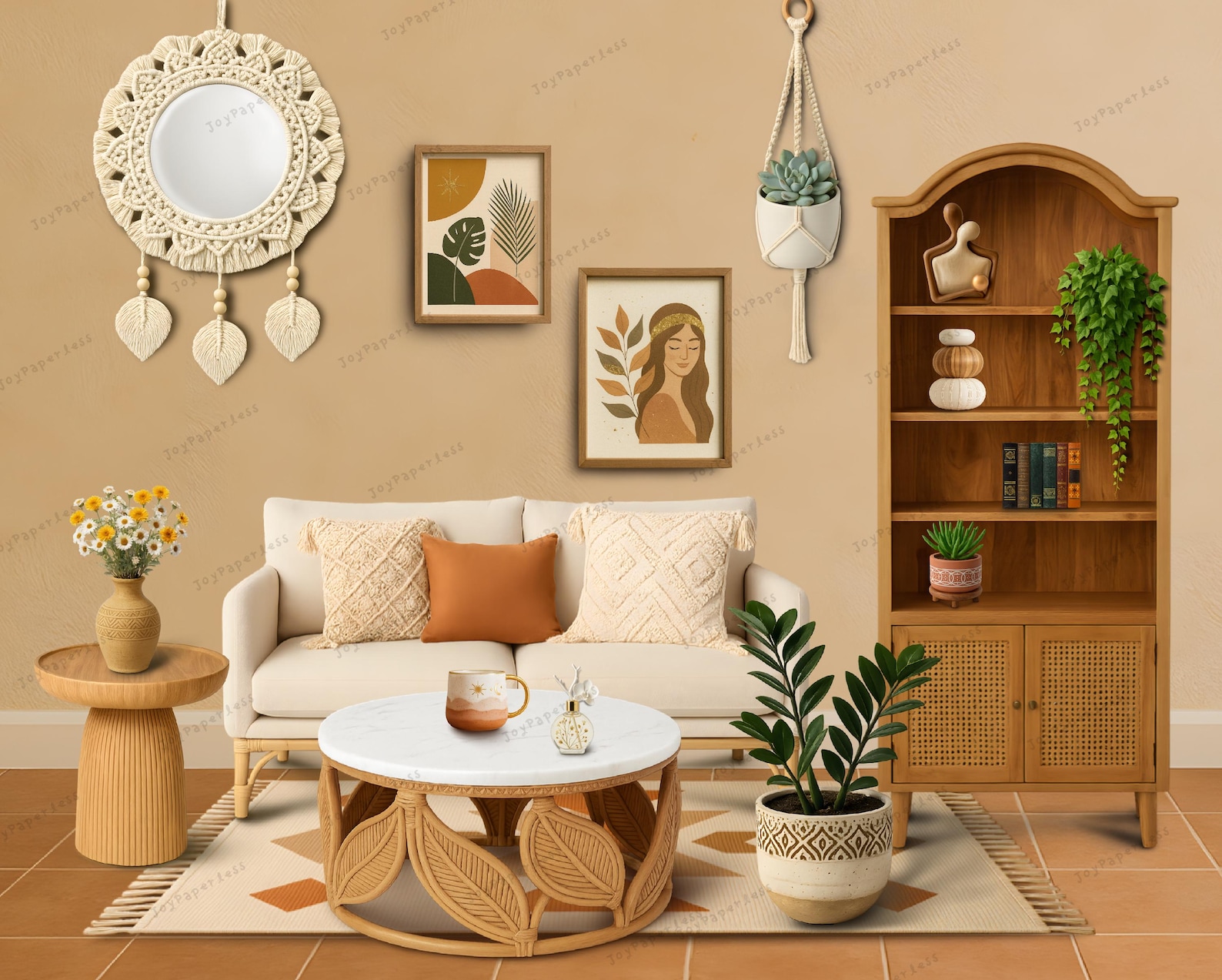 Boho Realistic Digital Sticker Boho Realistic Room Digital Boho Dital ...