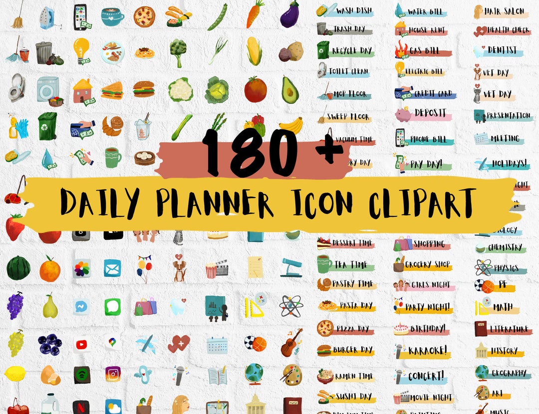 Daily Life Icons, Planner Icon Cliparts, Functional Digital Sticker ...