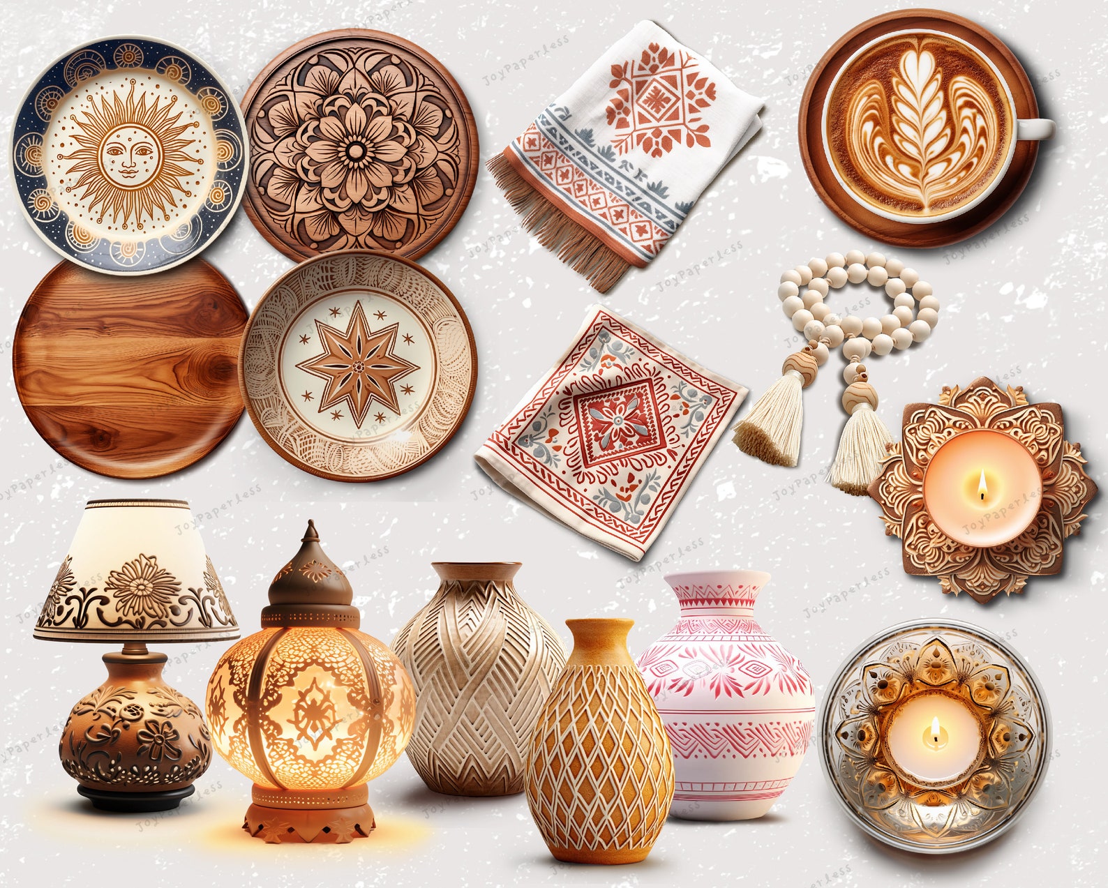 Boho Realistic Digital Sticker Aesthetic Bohemian Graphic Commercial ...
