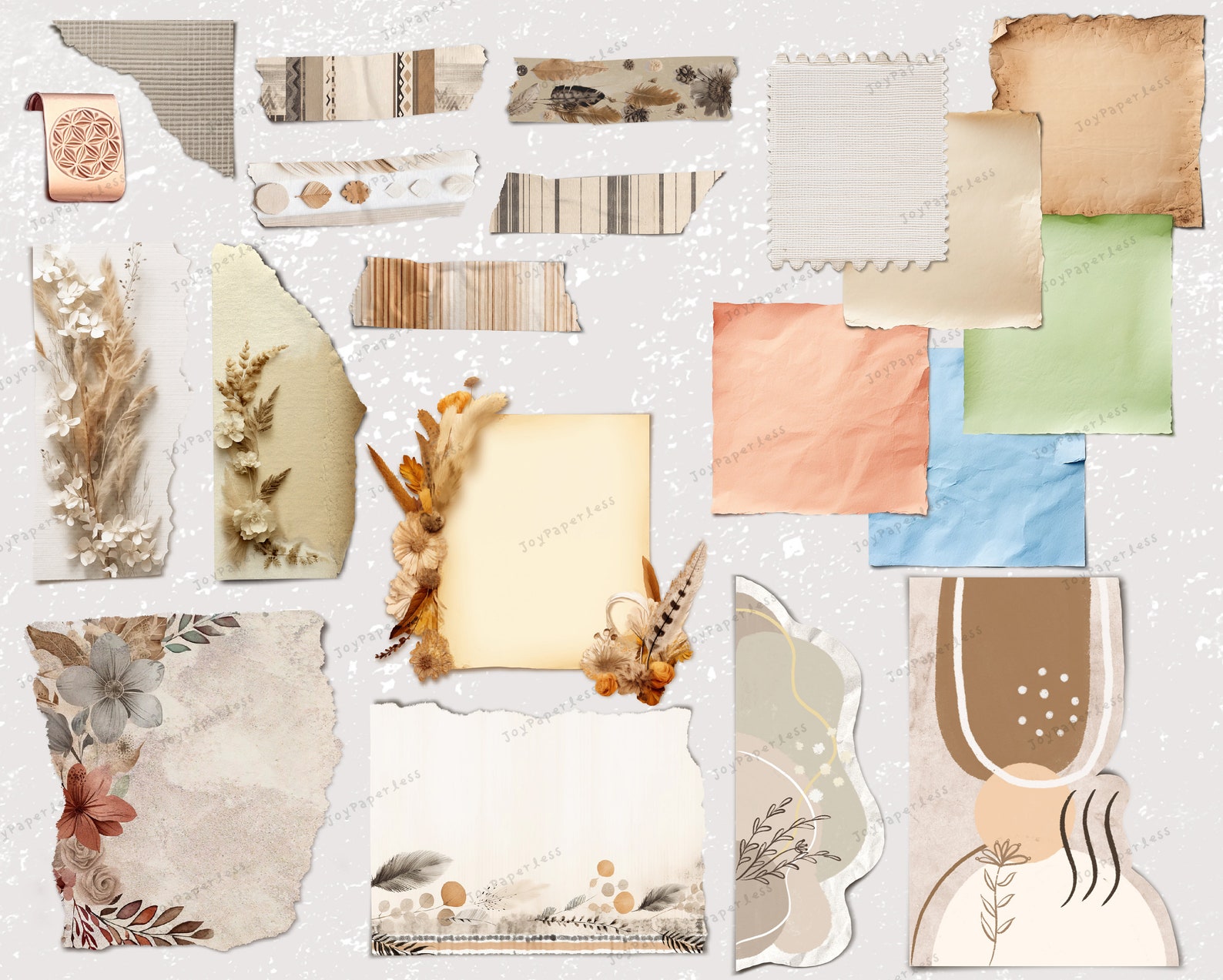 Boho Realistic Digital Sticker Aesthetic Bohemian Graphic Commercial ...