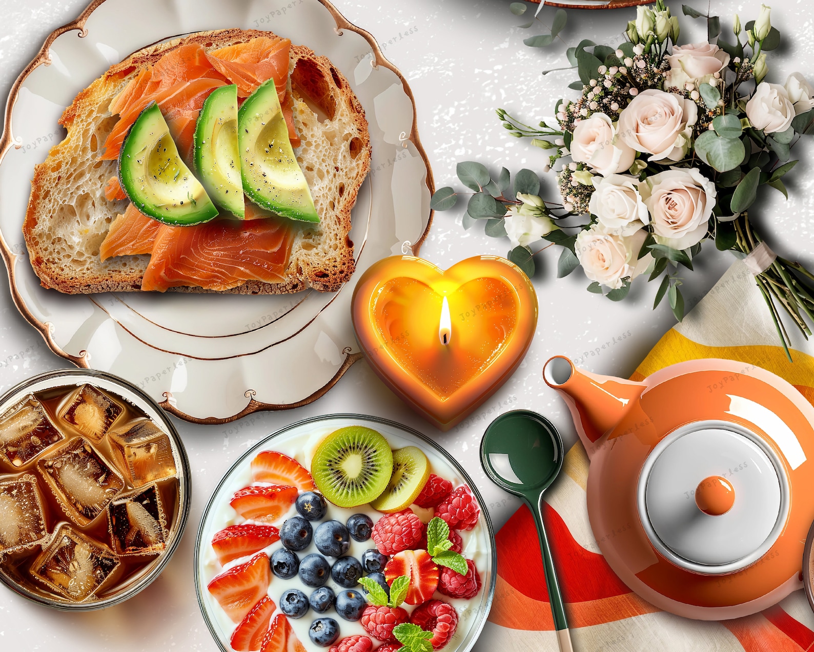 Breakfast Realistic Digital Sticker Brunch Digital Journal Scene ...