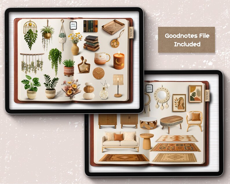 Boho Realistic Digital Sticker Boho Realistic Room Digital Boho Dital ...