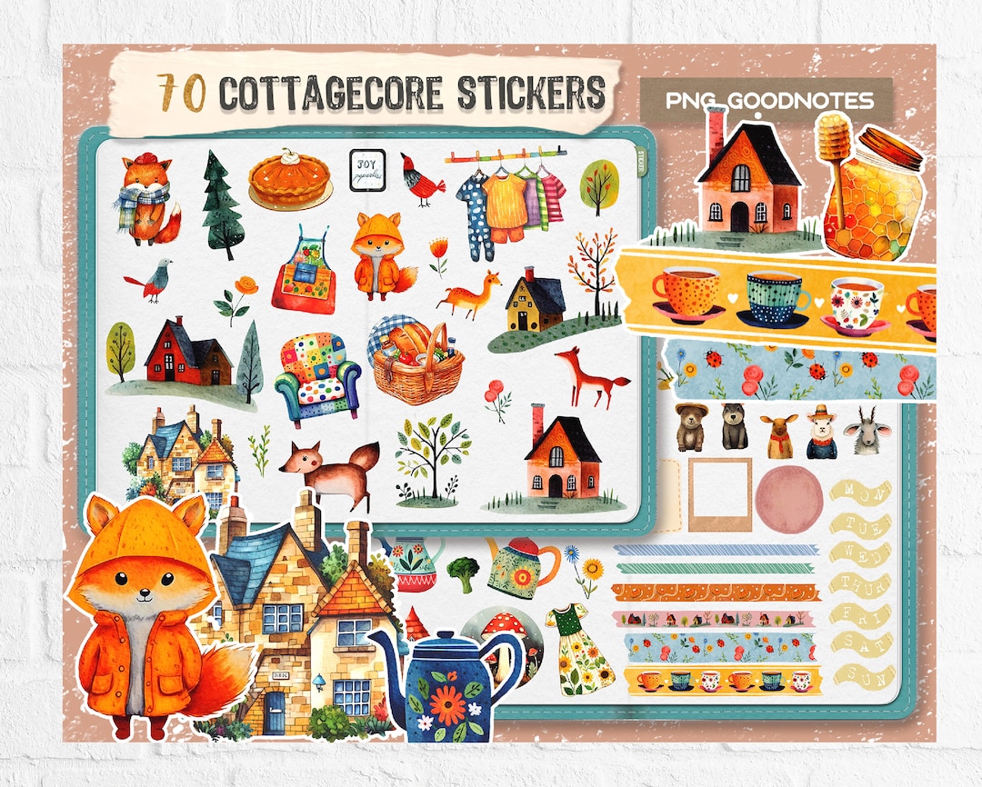 Cottagecore Planner Stickers: Goodnotes, Notability, iPad (digital ...