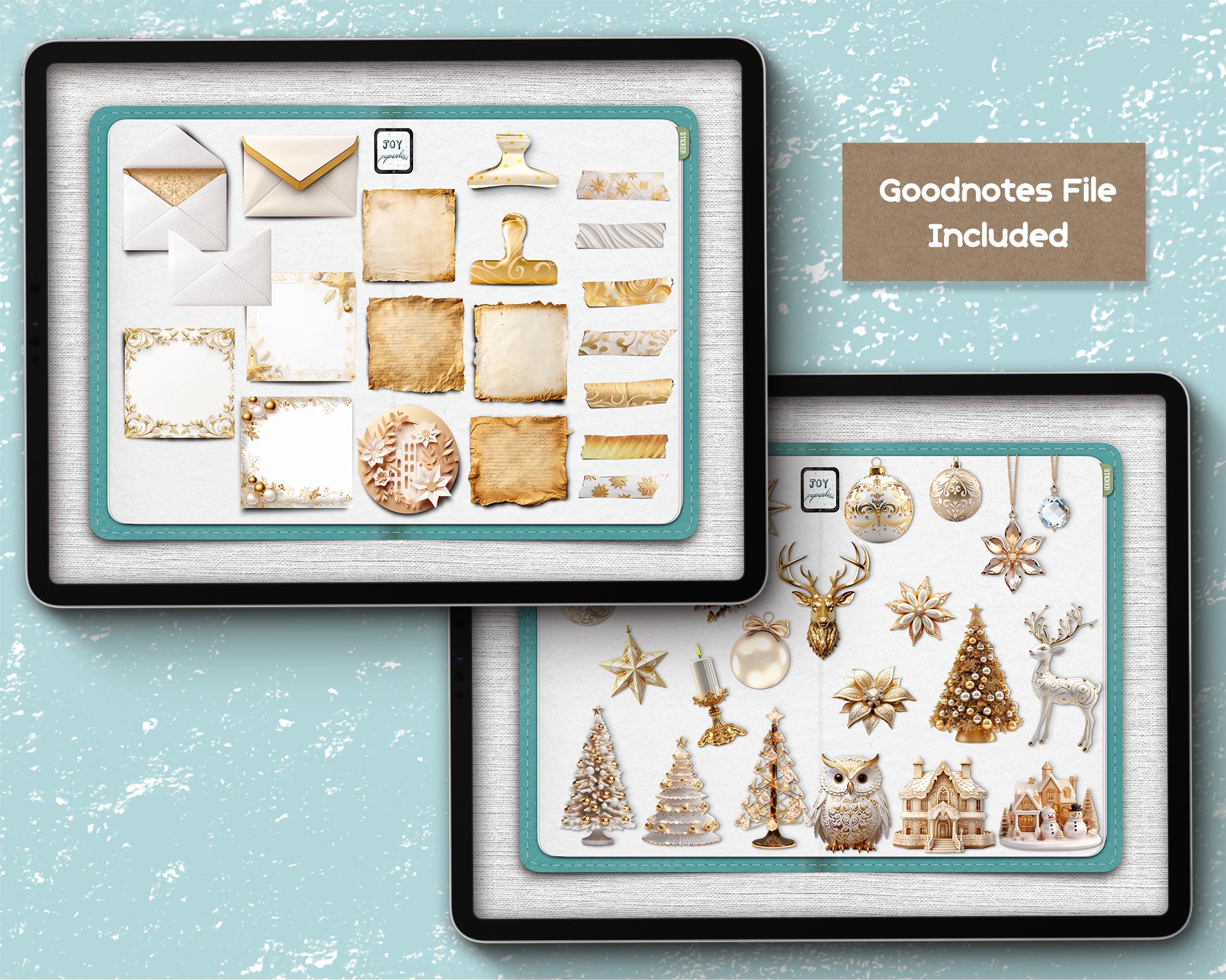 Christmas Realistic Digital Sticker, Golden Scene Creator: PNG ...