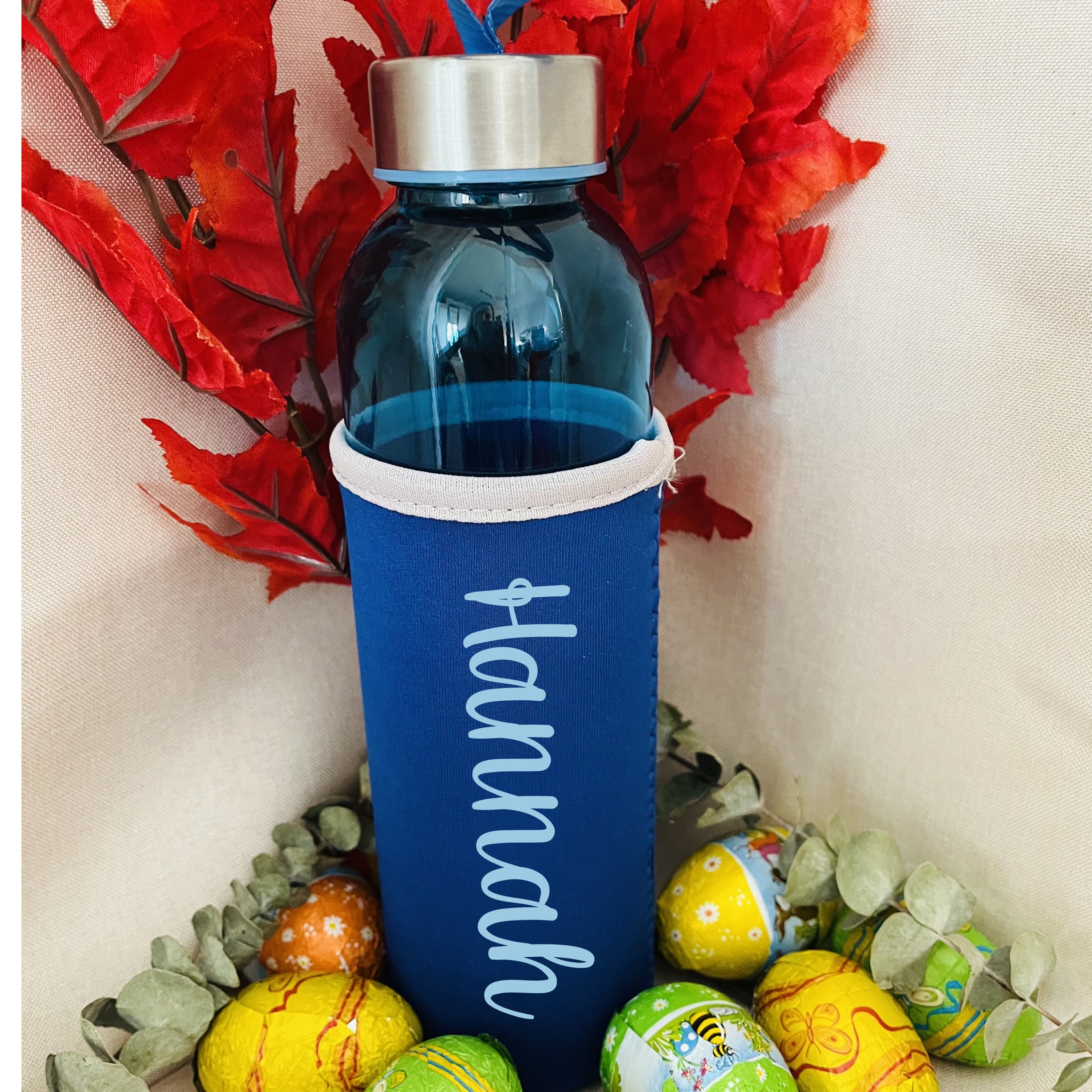 Personalized Glass Water Bottle With Protective Bag Ideal for on the Go ...