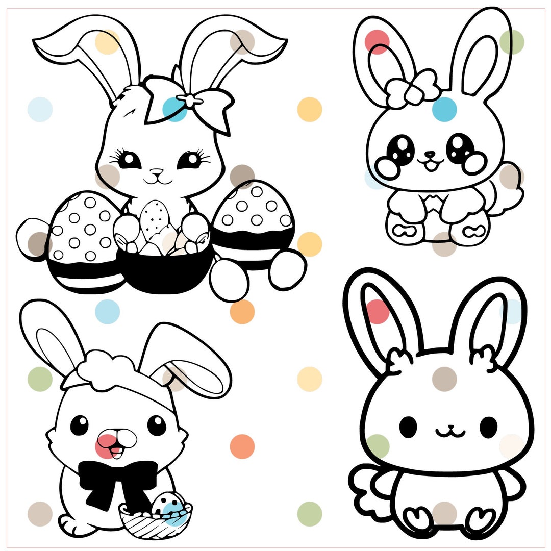 Cute Easter Bunnies as Plotter Files-png & SVG, Vector Graphics, Easter ...