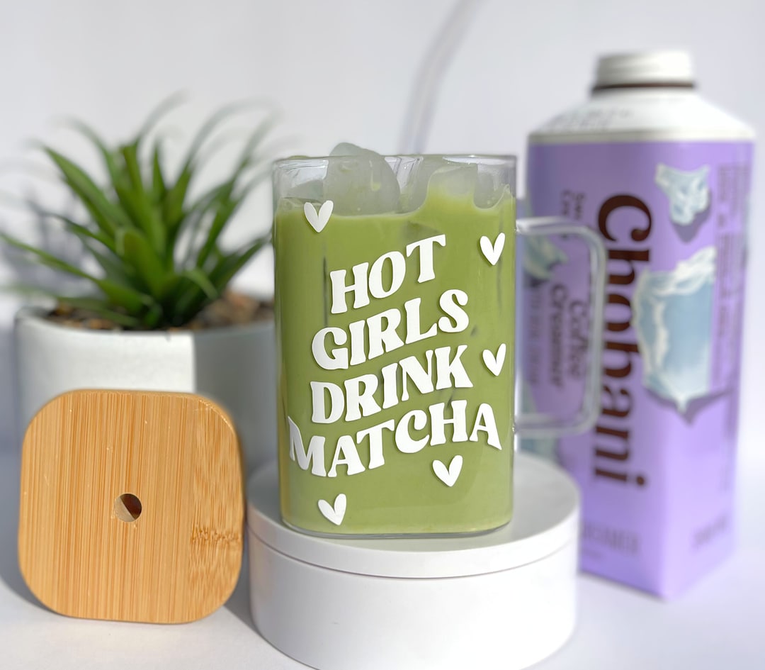 Matcha Glass Mug Trendy Cup Glass Matcha Lover Gift Hot Girls Love ...