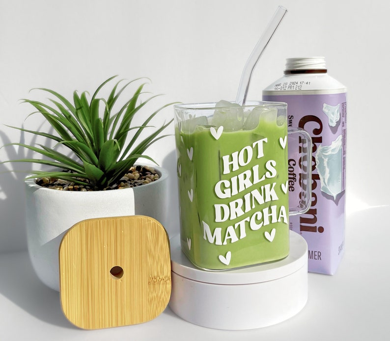 Matcha Glass Mug Trendy Cup Glass Matcha Lover Gift Hot Girls Love ...