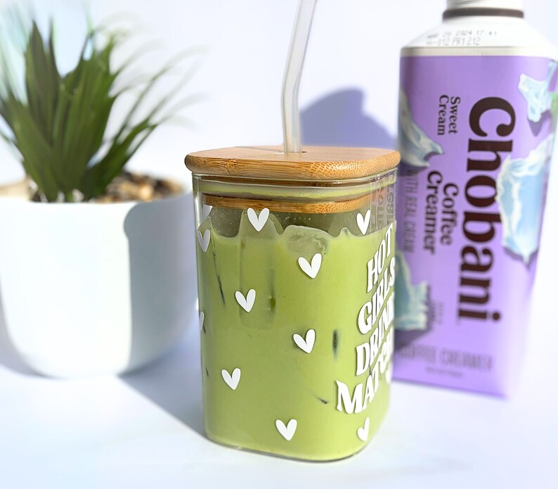 Matcha Glass Mug Trendy Cup Glass Matcha Lover Gift Hot Girls Love ...
