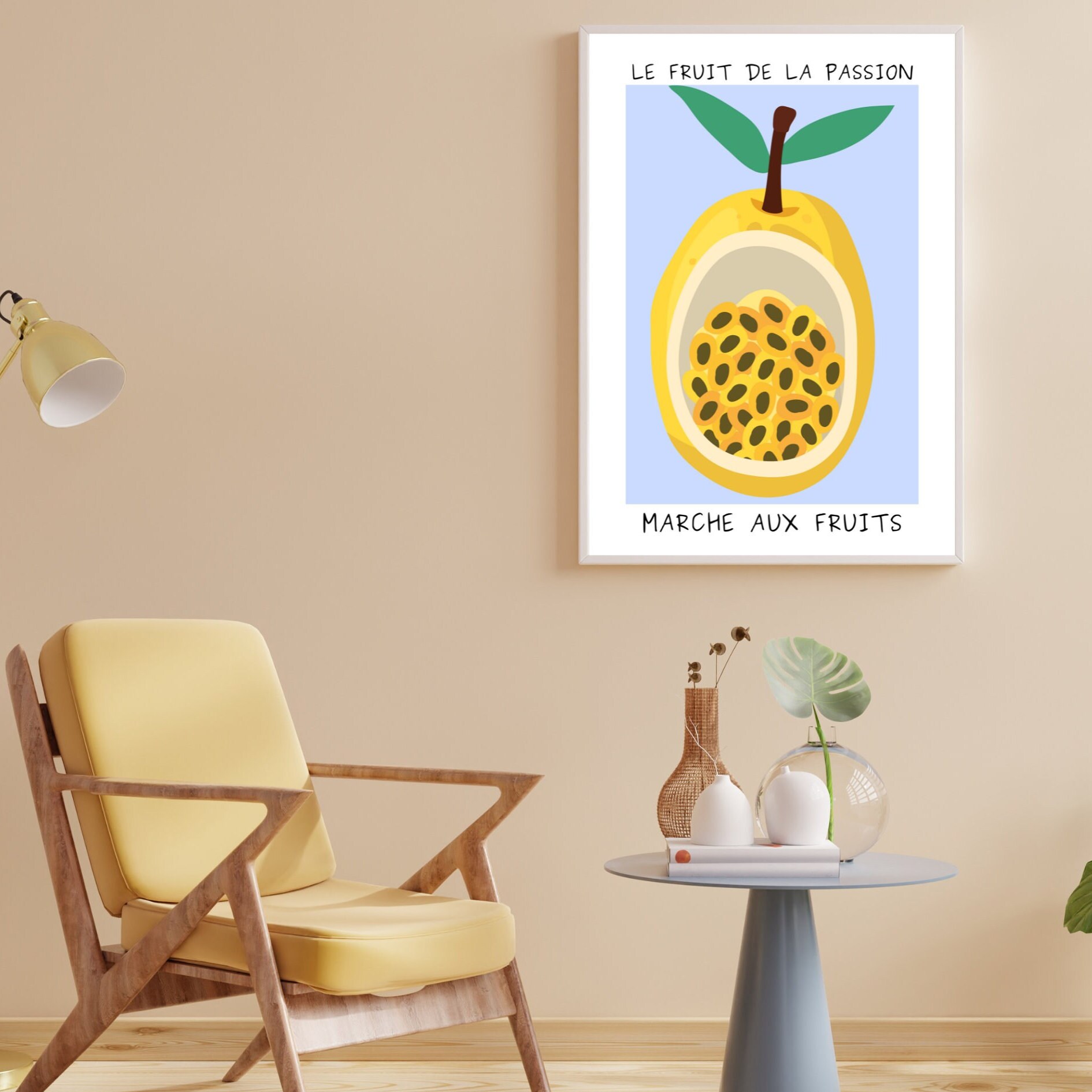 Fruit Market Passion Fruit Poster, Wall Art, Designer Wall Art, Modern, Minimal, Gift, Trendy ...