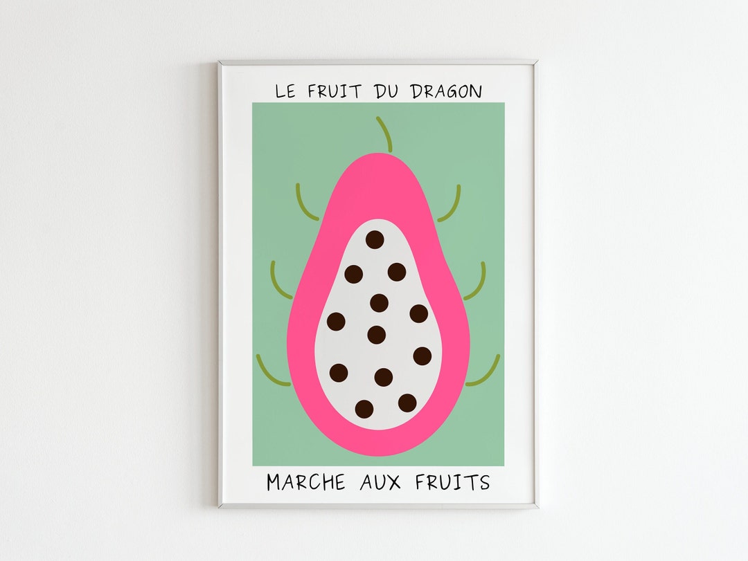 Fruit Market Dragon Fruit Poster, Digital Poster, Wall Art, Printable ...