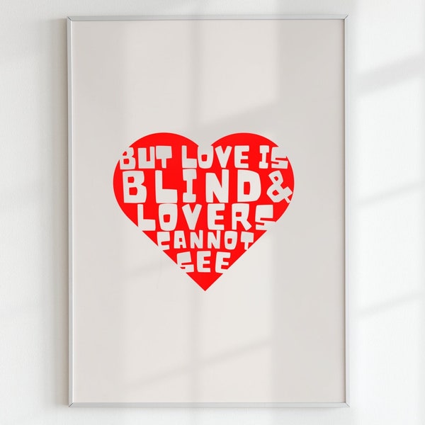 But Love is Blind Poster - Etsy