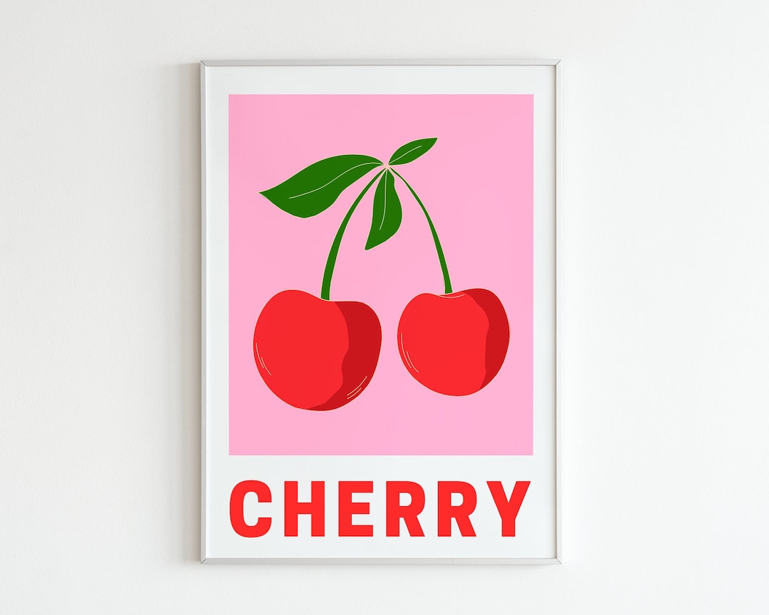 Cherry Poster, Digital Poster, Wall Art, Printable, Designer Wall Art ...
