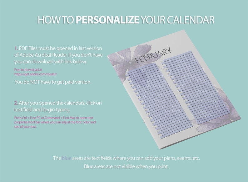 Editable Printable Perpetual Birthday Calendar With Minimalist Flower ...
