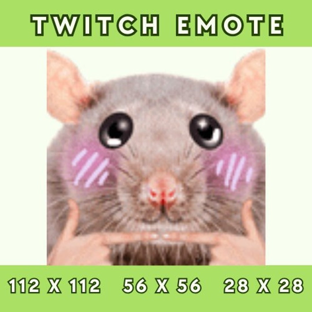 TWITCH RAT EMOTE / Uwu Shy Cute Kawaii Mouse Rat - Etsy