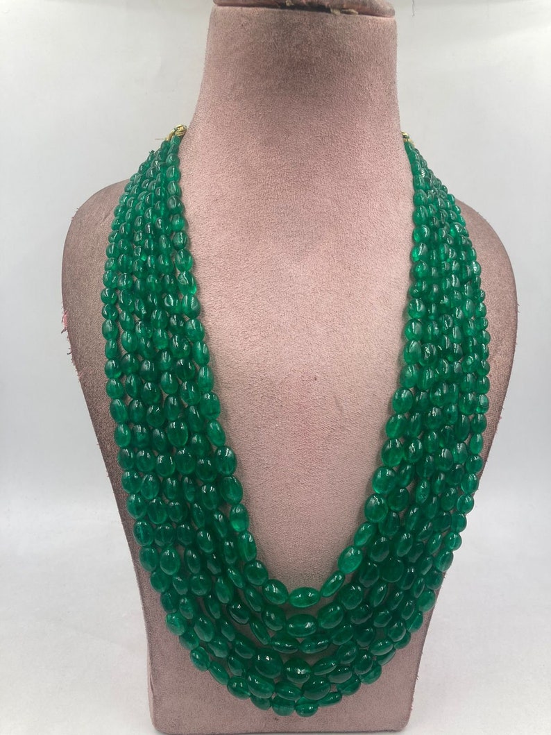 Natural Beryl Plain Tumbled Beads Size 6x8mm to 9x12mm Deep Green Beryl ...