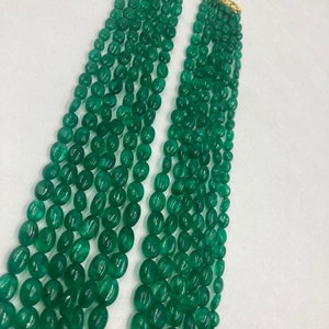 Natural Beryl Plain Tumbled Beads Size 6x8mm to 9x12mm Deep Green Beryl ...