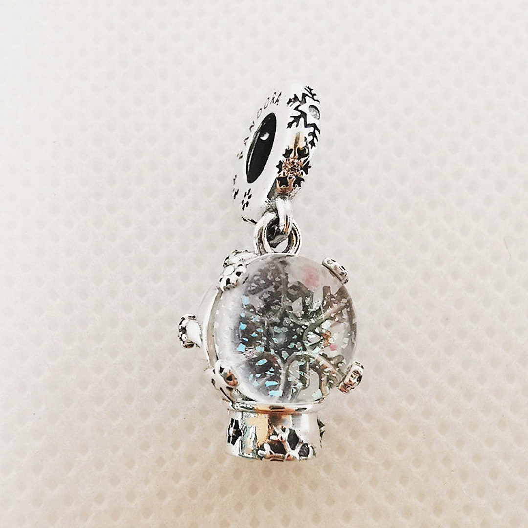 PANDORA 925 Snowflake Snow Globe Dangle Charm - Etsy UK