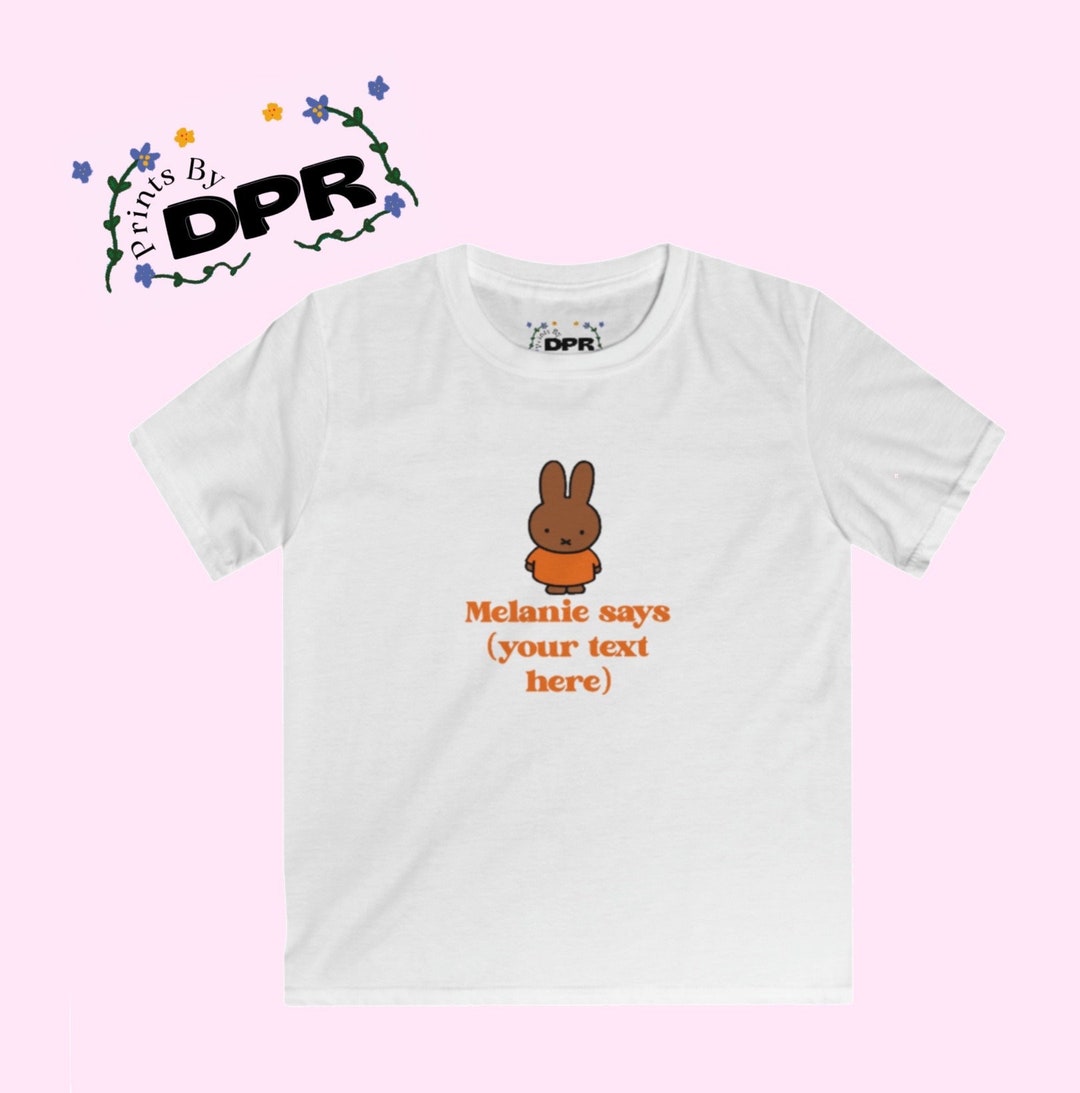 Melanie & Friends Baby Tee Super Cute Bunny Inspired Crop Top Short ...