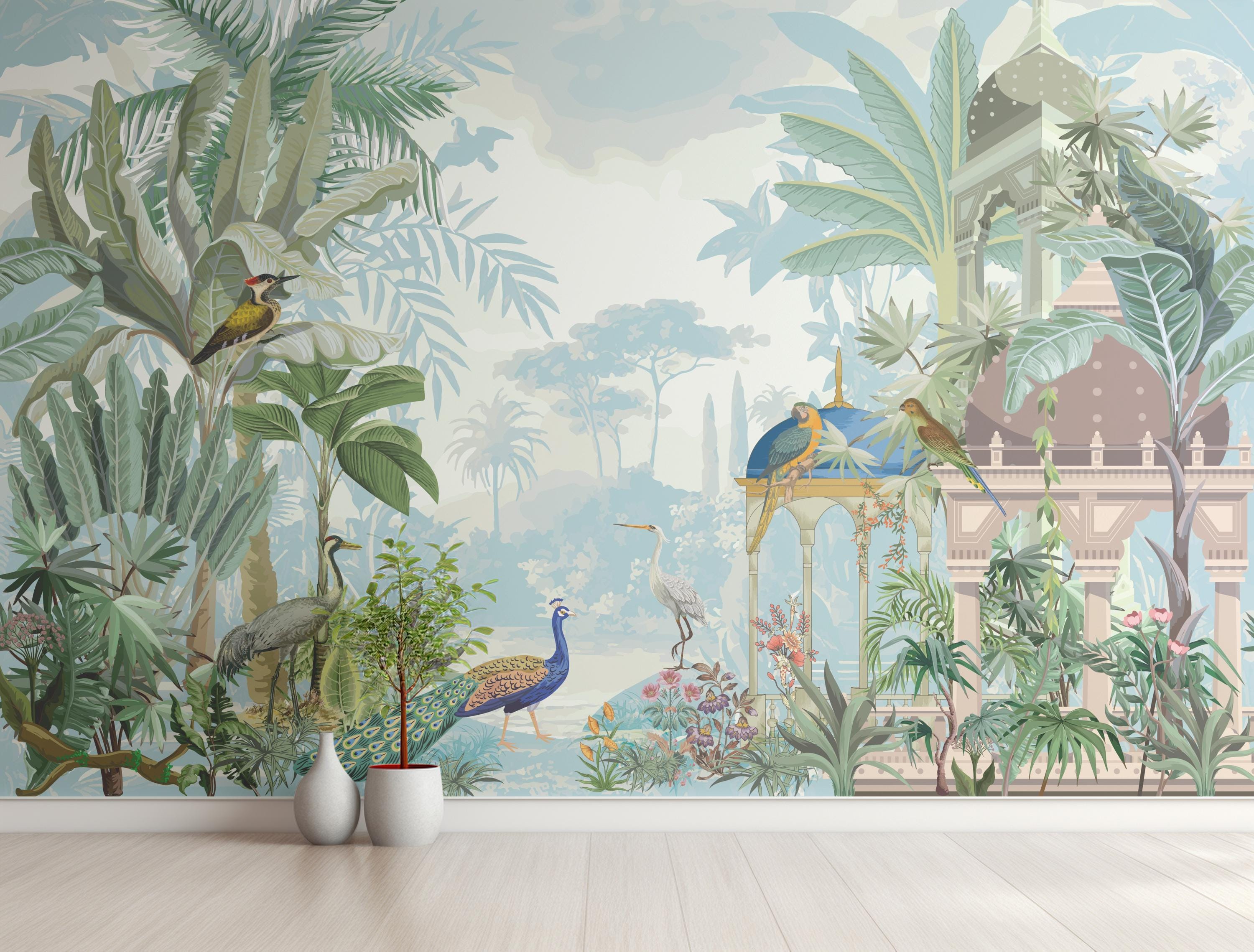 Jaipur Garden Ethnic Wallpaper Traditional Wallpaper Indian Art ...