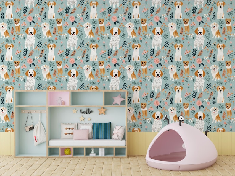 Dog Doodle Wallpaper | | Easy Peel & Stick Wallpaper | Removable Kids ...