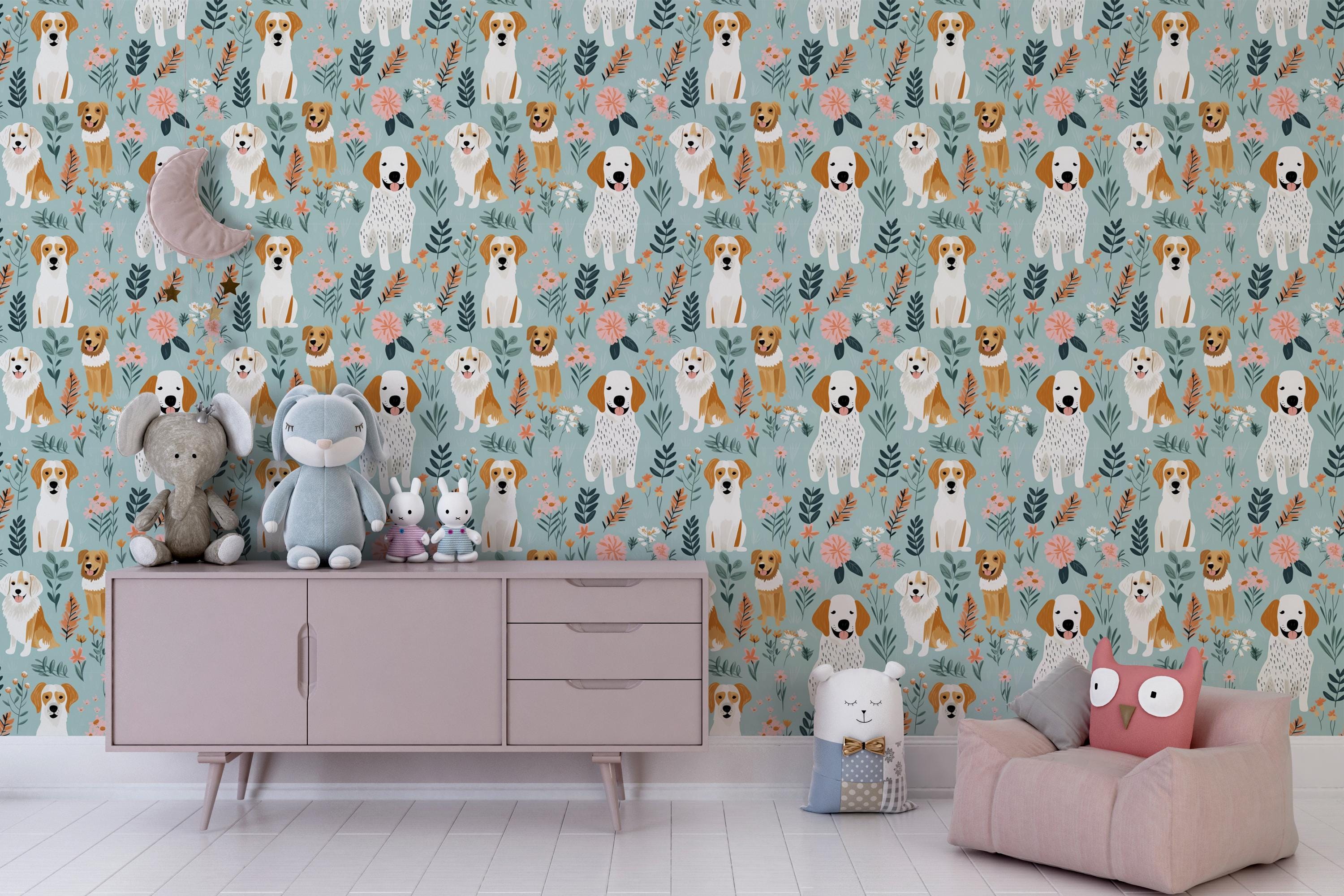 Dog Doodle Wallpaper | | Easy Peel & Stick Wallpaper | Removable Kids ...