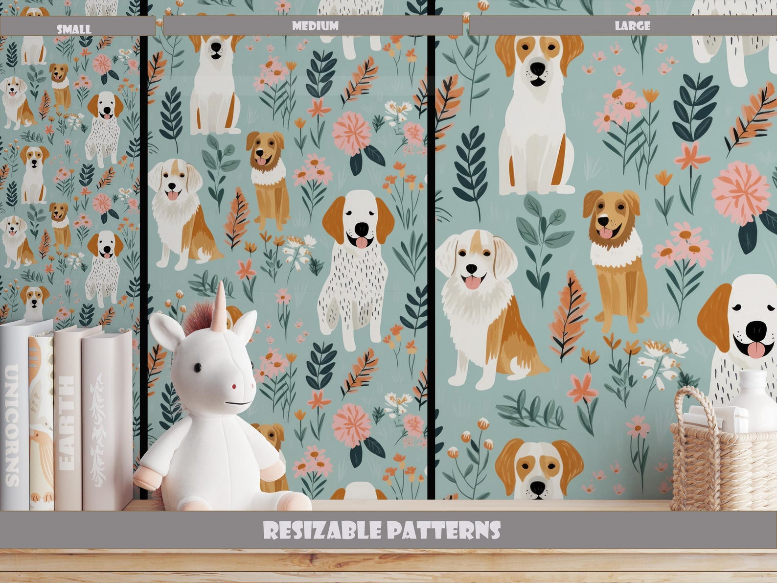 Dog Doodle Wallpaper | | Easy Peel & Stick Wallpaper | Removable Kids ...