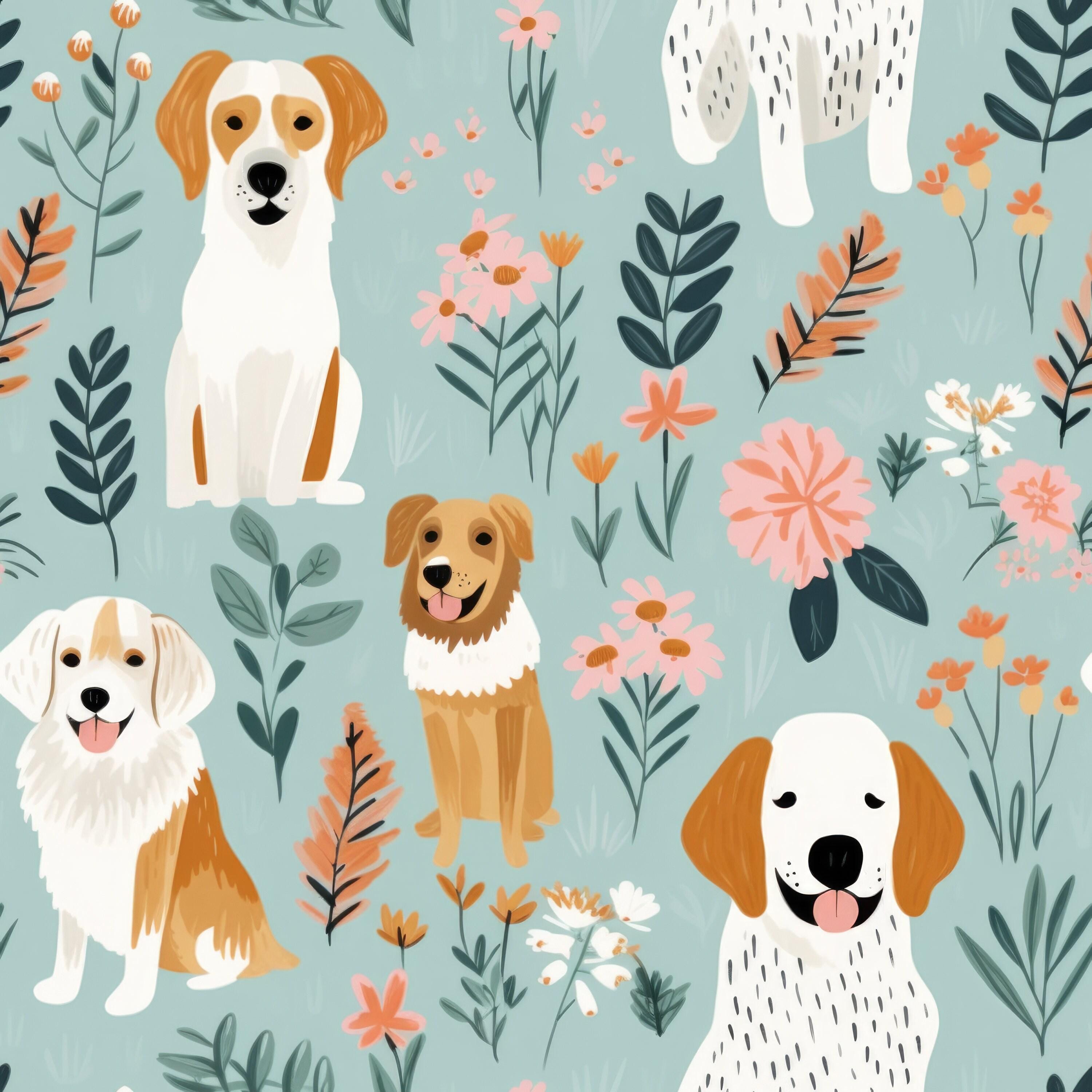 Dog Doodle Wallpaper | | Easy Peel & Stick Wallpaper | Removable Kids ...