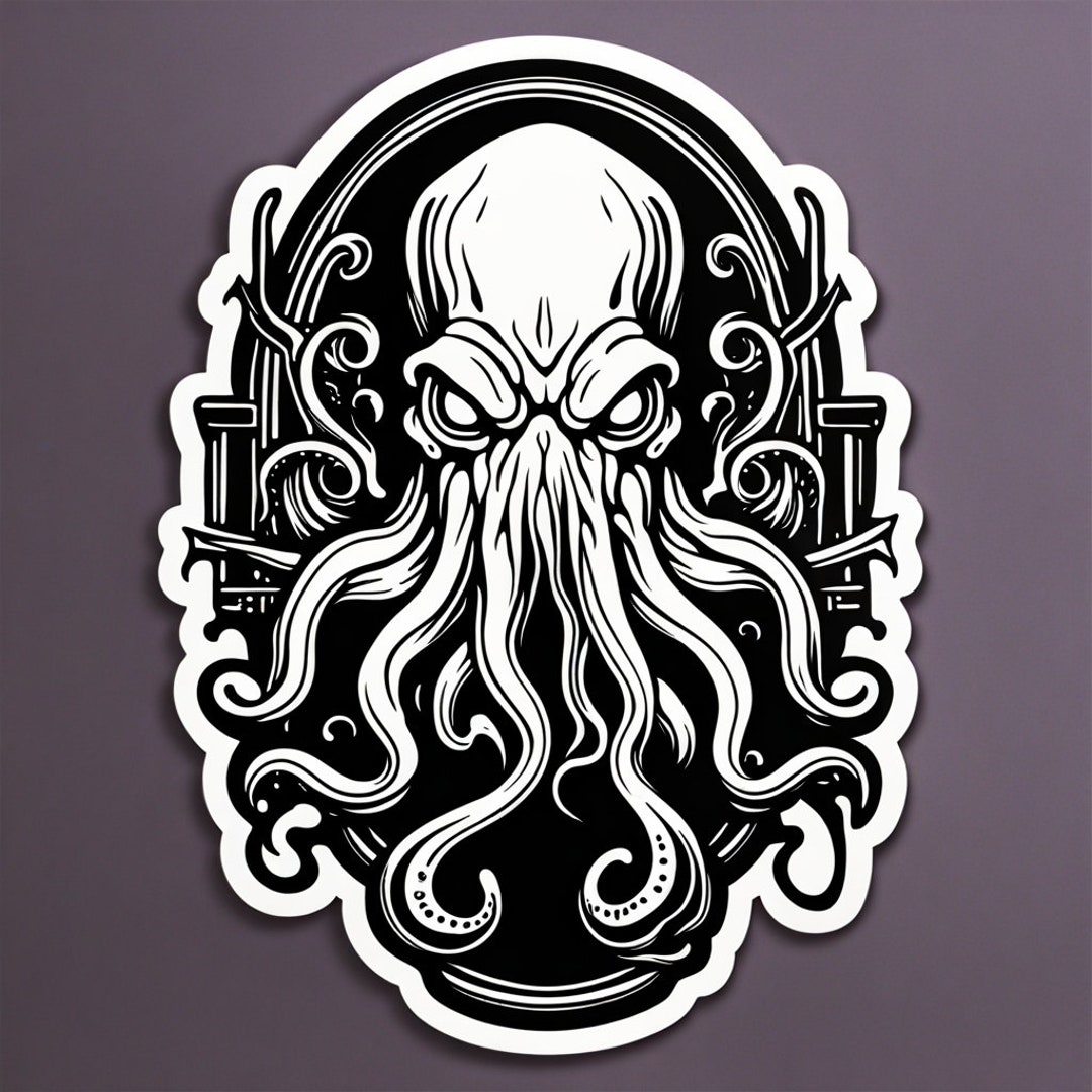 Cthulhu H.P. Lovecraft Vinyl Sticker for Laptops, Waterbottles, Gifts ...