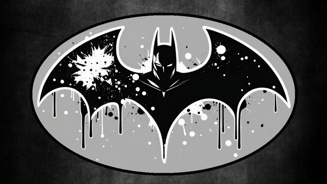 Batman Emblem Paint Splat Vinyl Sticker for Laptops, Waterbottles ...
