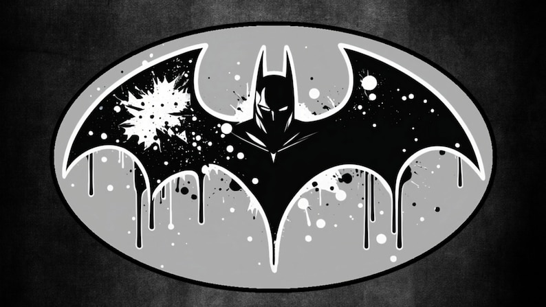 Batman Emblem Paint Splat Vinyl Sticker for Laptops, Waterbottles ...