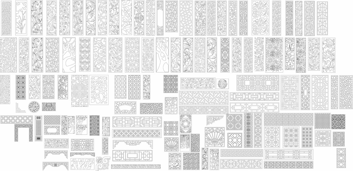 Modern Room Dividers Panels Patterns Cnc Files Panel Dxf Svg,lightburn ...