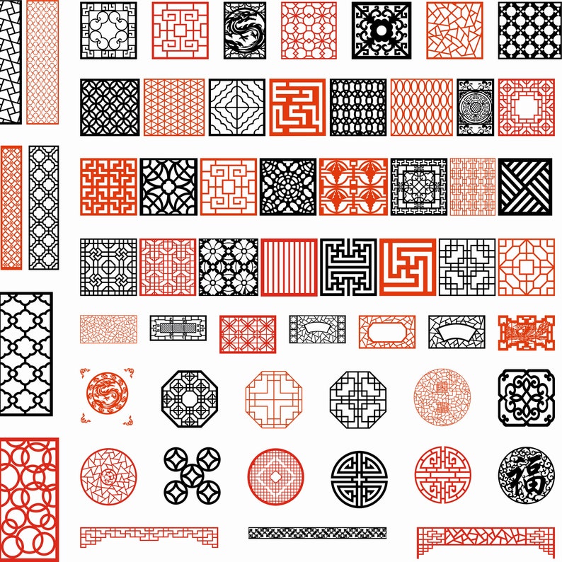 Panel Collection Cnc Files Panel Dxf Svg,lightburn Art Library for ...