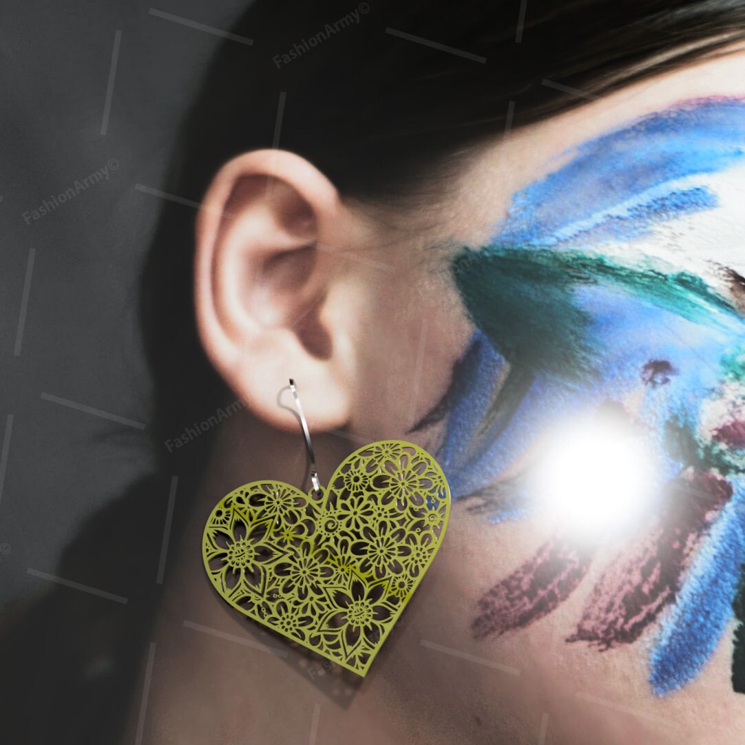 Laser Cut Engraving Floral Heart Dxf Svg,lightburn Art Library for ...