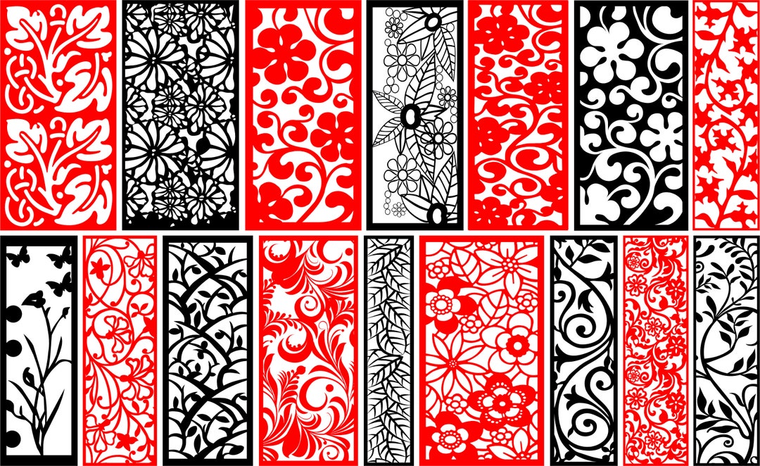 16 Floral Ornament Vectors Dxf Svg,lightburn Art Library for Laser Cut ...