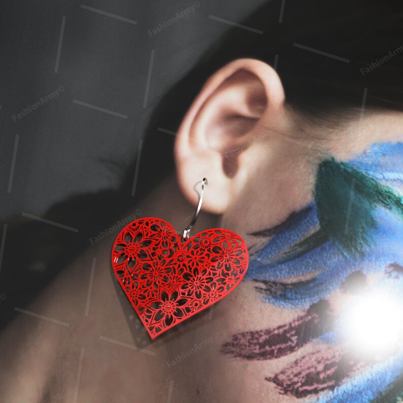 Laser Cut Engraving Floral Heart Dxf Svg,lightburn Art Library for ...