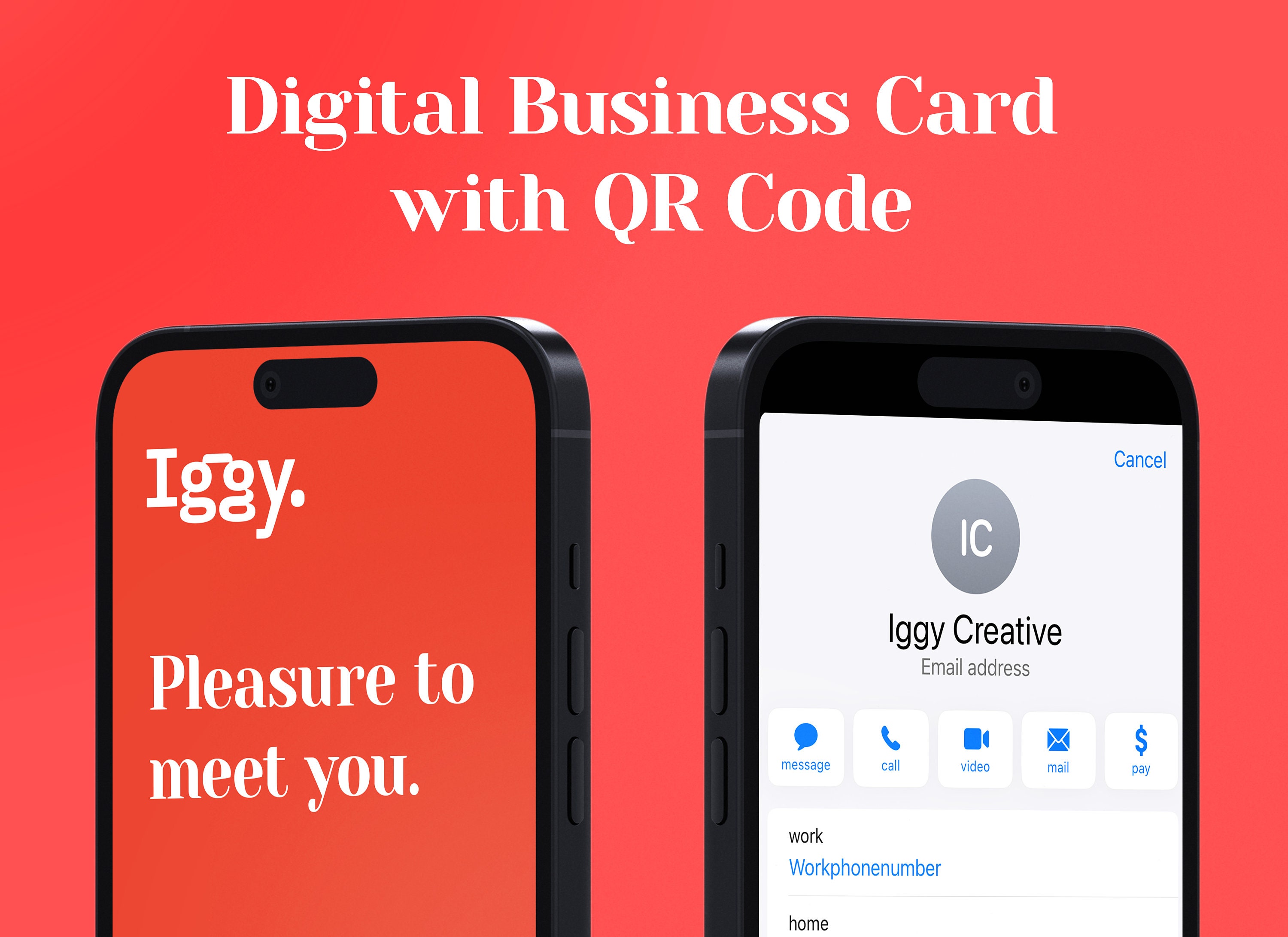Digital Business Card With QR Code - Graphic Designer Business Card ...
