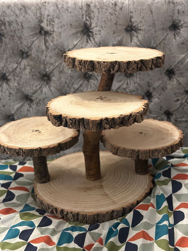 5 Tier 2 Pronged Level Rustic Wedding Cake Stand Which is 3 2 ...