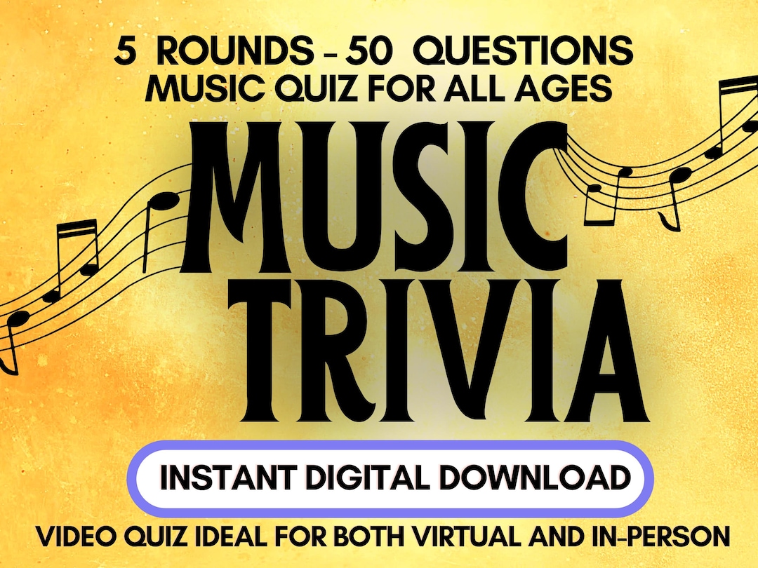 Music Trivia, Fun Music Quiz With General Knowledge Questions - Etsy