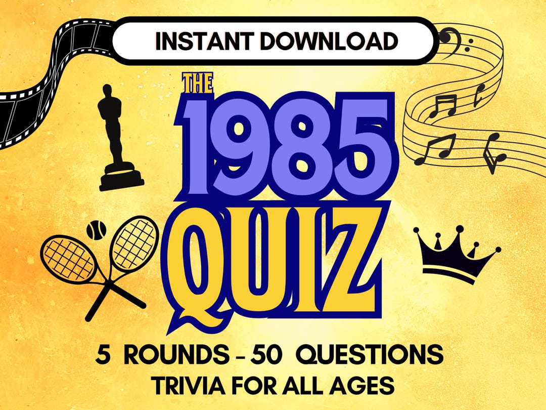 The 1985 Quiz of the Year, 40th Birthday Quiz Game - Etsy